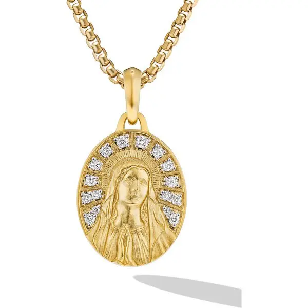 David Yurman Mary Amulet In 18k Yellow Gold With Diamonds