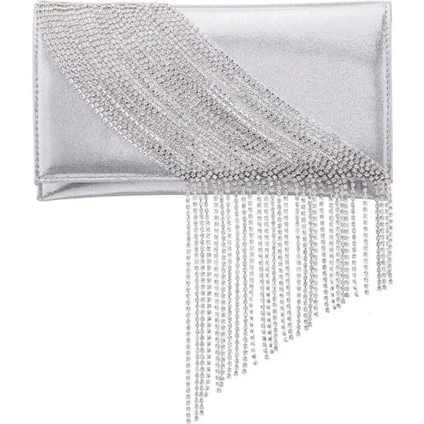 Nina Carma Fringe Clutch - Silver