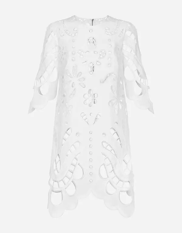 Dolce & Gabbana Cotton Poplin Midi Dress With Cut-out Detailing