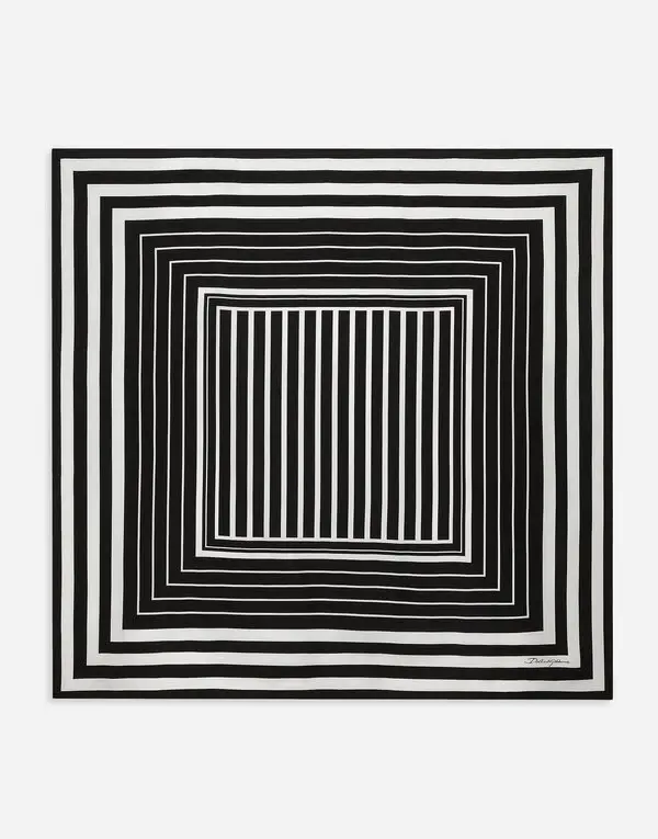 Dolce & Gabbana Silk Twill Scarf With Striped - Print