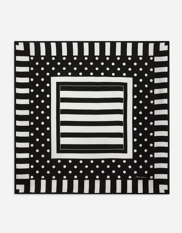 Dolce & Gabbana Silk Twill Scarf With Striped - Print