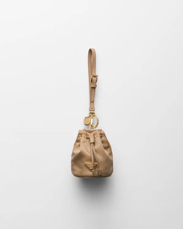 Prada Mini Icon Re-nylon Bag Charm - Camel