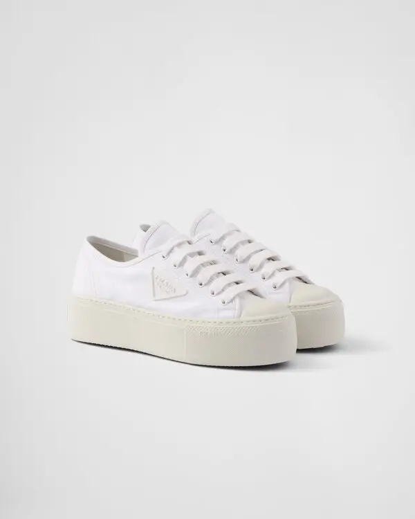 Prada Laced Fabric Sneakers - White