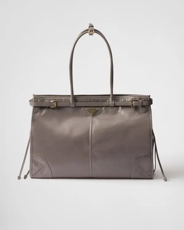 Prada Extra-large Leather Handbag - Pewter