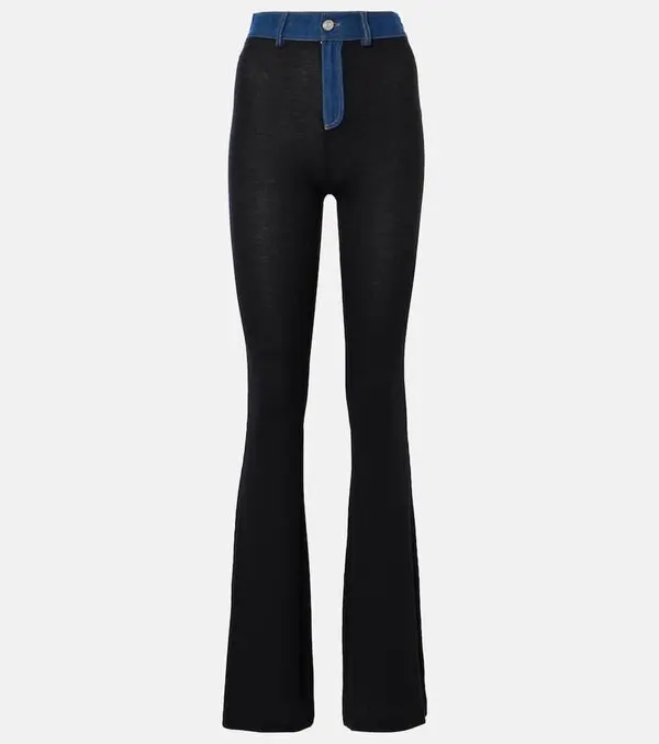 Coperni Denim-trimmed Flared Trousers