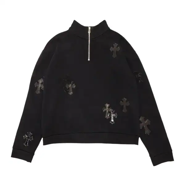 Chrome Hearts Ponyhair Cross Quarter Zip - Black | Editorialist