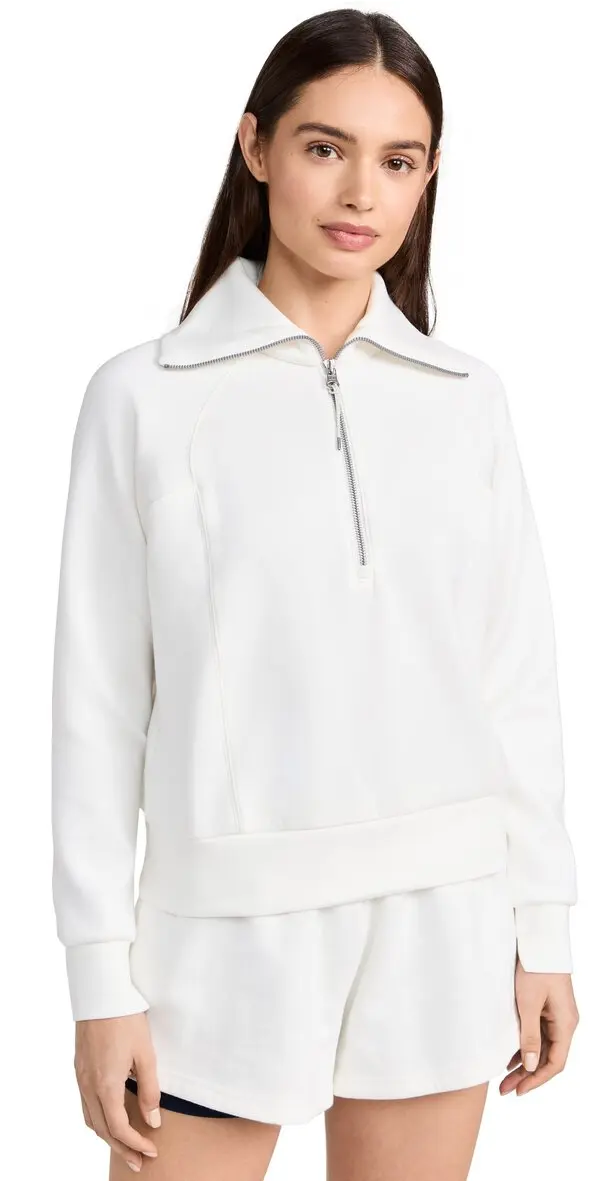 Spanx Airessentials Half Zip Sweatshirt - Powder