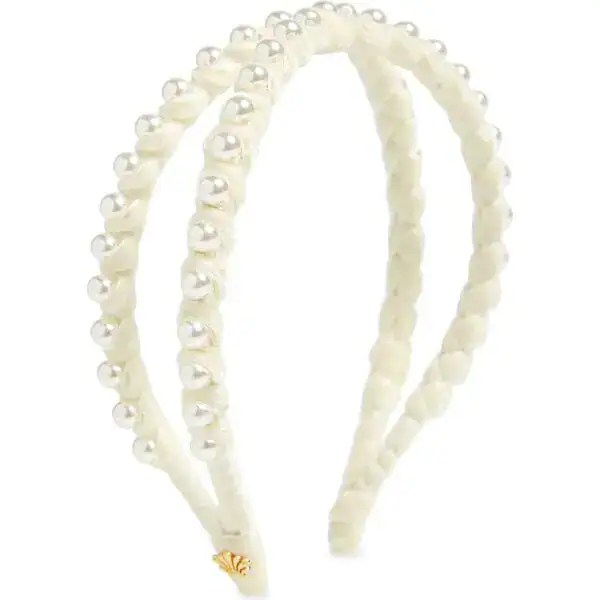LELE SADOUGHI - White Pearl Padded Headband Ivory All Over Pearl Alice Headband – Zitomer Pharmacy Inc main image 4