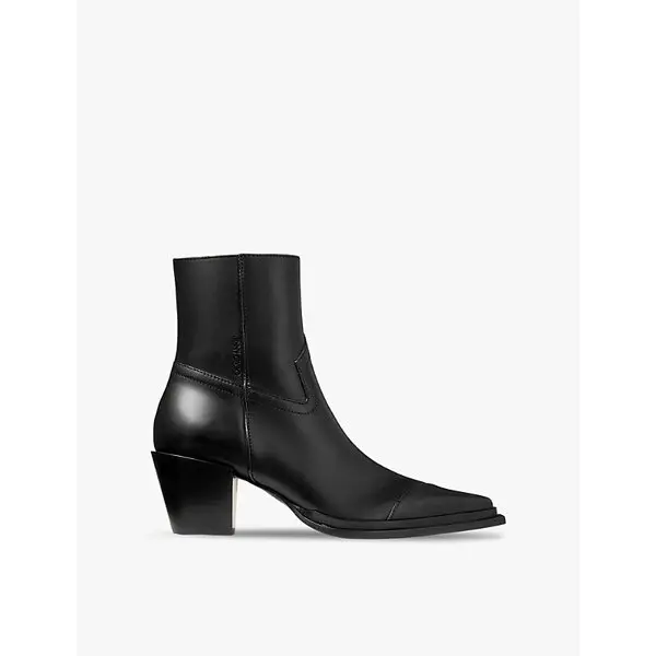 JIMMY CHOO Cece 60 Leather Heeled Ankle Boots - Black