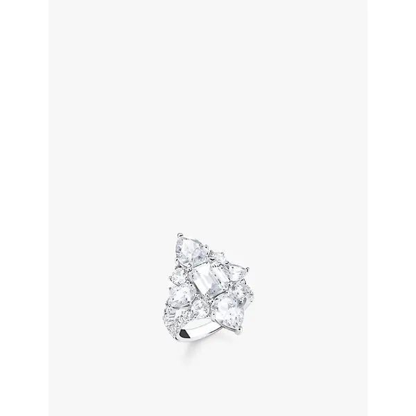 THOMAS SABO Assorted-cut Cubic Zirconia And 925 Sterling Silver Cocktail Ring