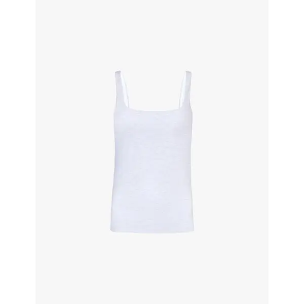 TALA Square Neckline Stretch Recycled-polyamide Top - Grey Marl