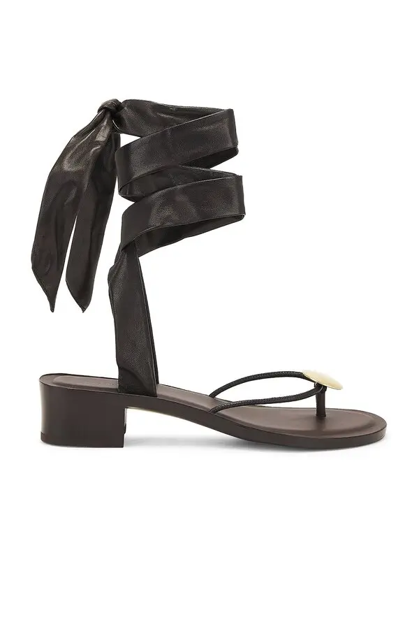 THE ROW Cord Sandals - Espresso  Dark Brown  & Brass