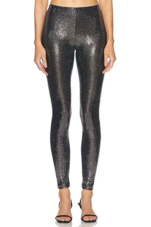 Isabel Marant Joshua Legging In Black - Black & Silver