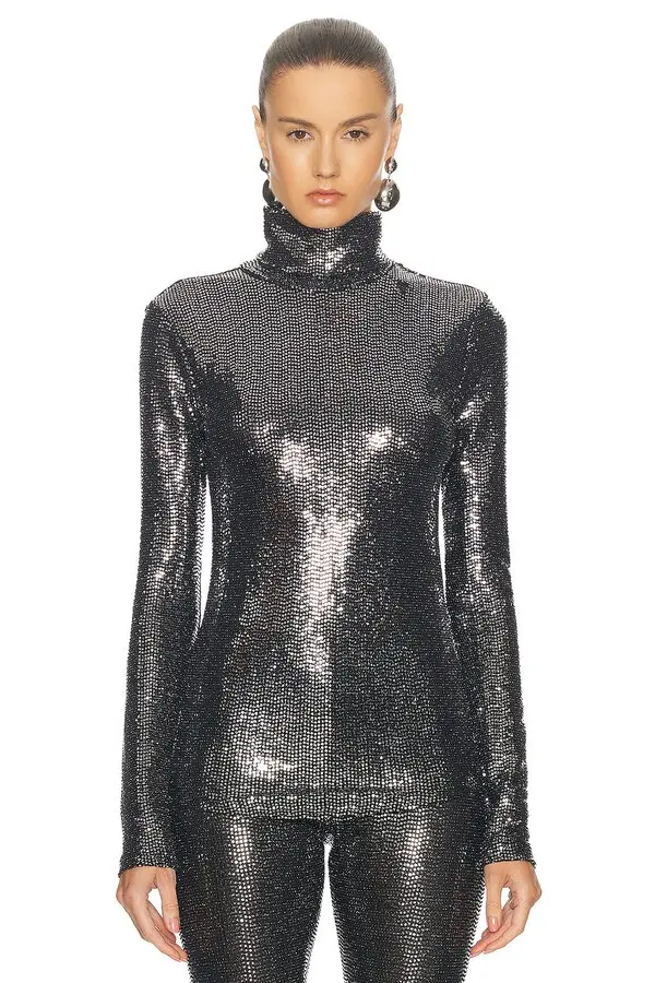 Isabel Marant Joyela Top - Black & Silver