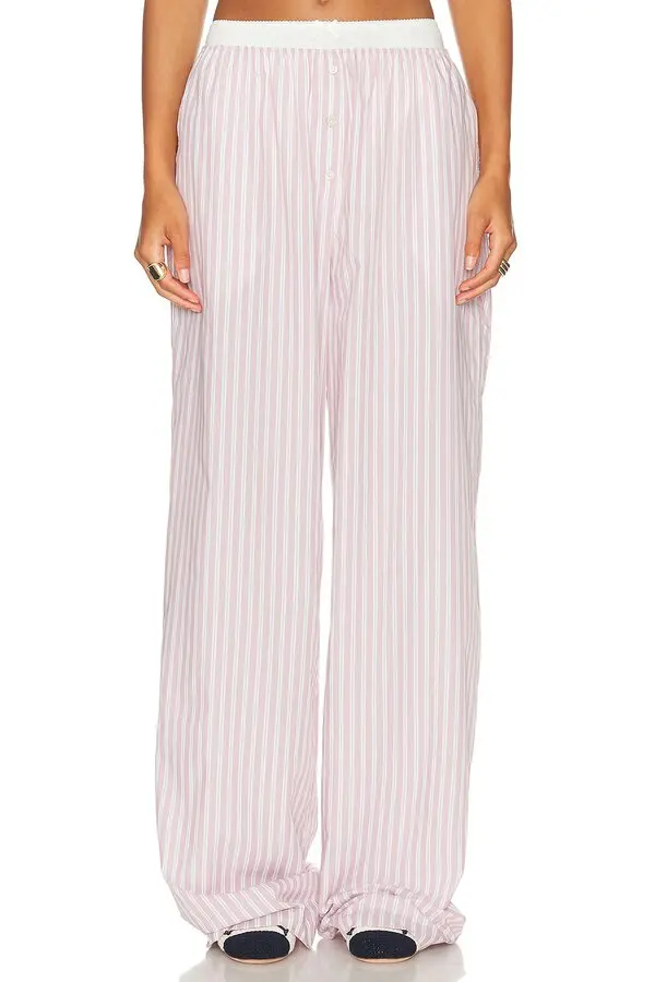 HELSA Wide Stripe Poplin House Pants
