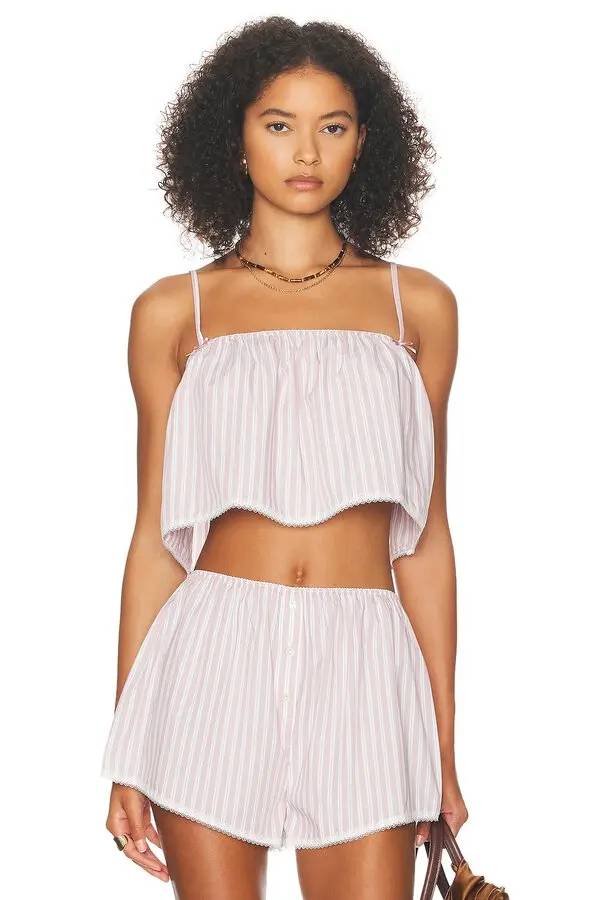 HELSA Wide Stripe Poplin Camisole
