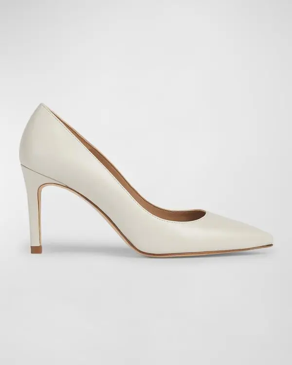 LK BENNETT Floret Leather Stiletto Pumps - Ecru