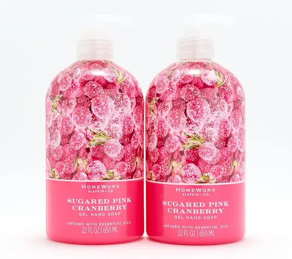 HOMEWORX BY SLATKIN + CO. As Is S/2 22oz. Cranberry Soaps
