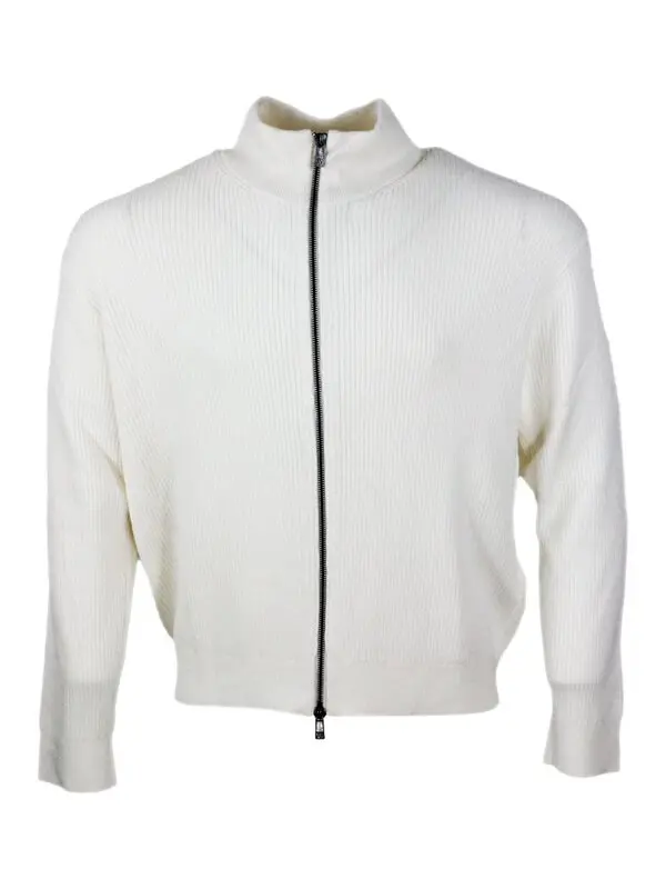 Armani Exchange Long-sleeved Full-zip Sweater