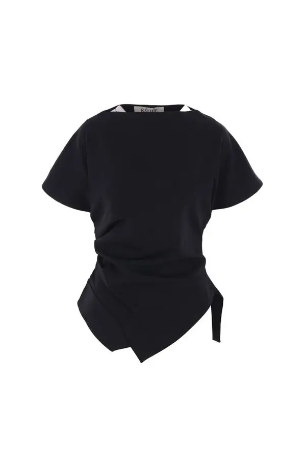 RÓHE Sculptural Asymmetrical Top - Black