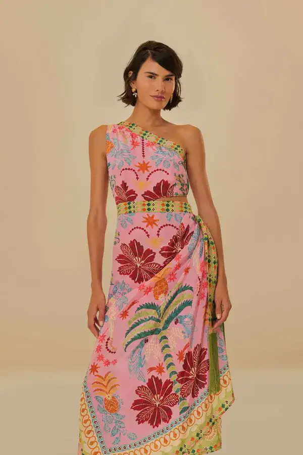 farm rio embroidered fruit maxi dress FARM Rio Women's Fruit Beauty Dress - Faded Green main image 0