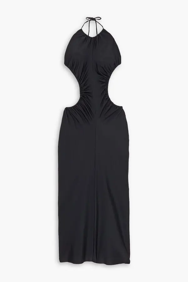 AZ FACTORY Ester Manas Openback Gathered Halterneck Midi Dress