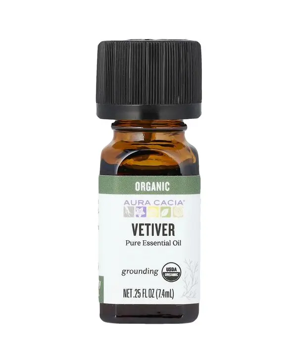 AURA CACIA Organic Pure Essential Oil Vetiver - No Color