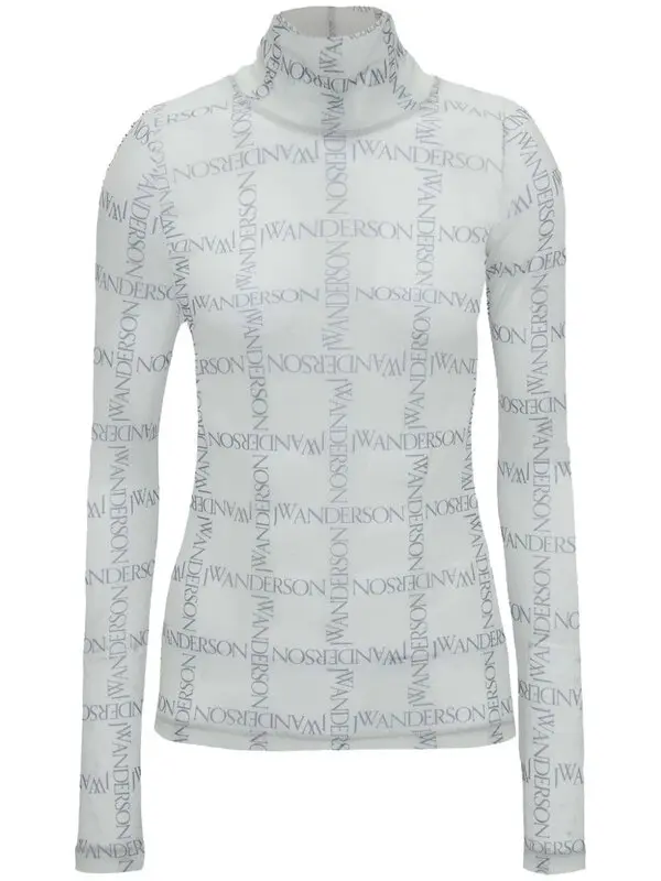 JW Anderson Sheer Logo Turtleneck Top