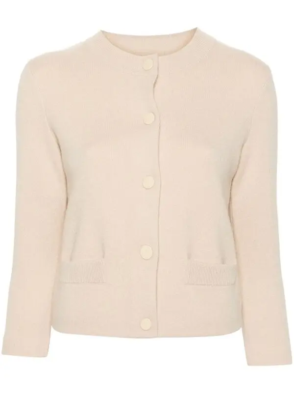 Vince Shrunken Snap Cardigan - Neutrals