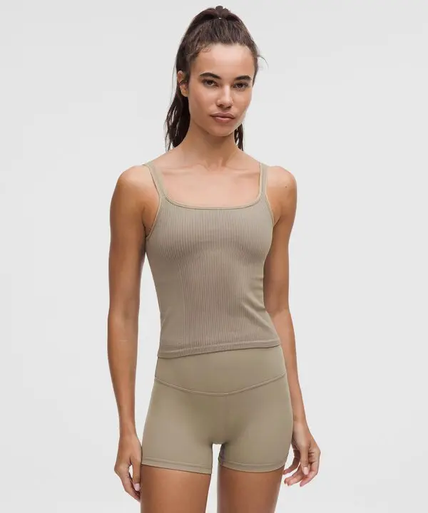 Lululemon Ebb To Street Cropped Tank - Warm Ash Grey