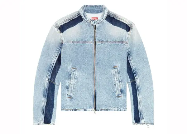 Diesel Two-tone Denim Zipped Jacket