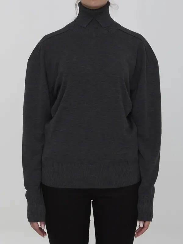 Burberry High-neck Wool Jumper - Grey