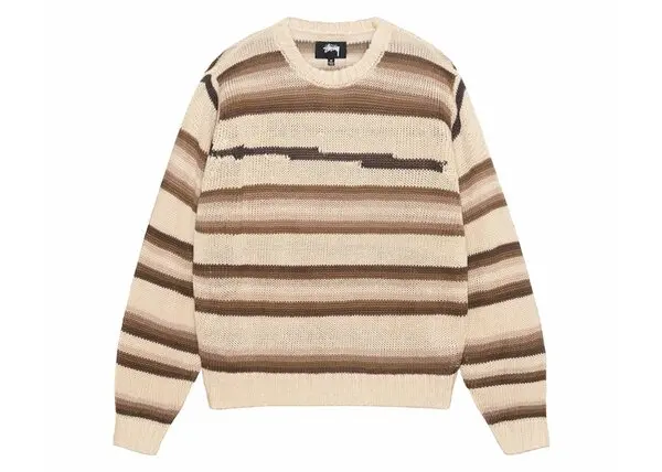StÜssy Tonal Stripe Linen Sweater - Natural