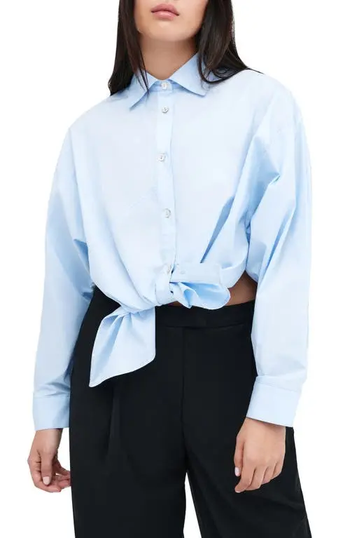 MARCELLA Ezra Cotton High-low Button-up Shirt - Light Ciel