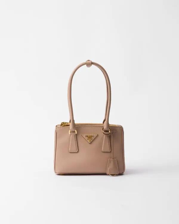 Prada Galleria Mini Saffiano Leather Bag Powder Pink Editorialist