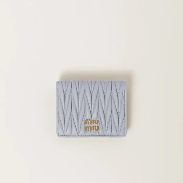 Miu Miu Matelassé Nappa Leather Wallet - Pearl Gray