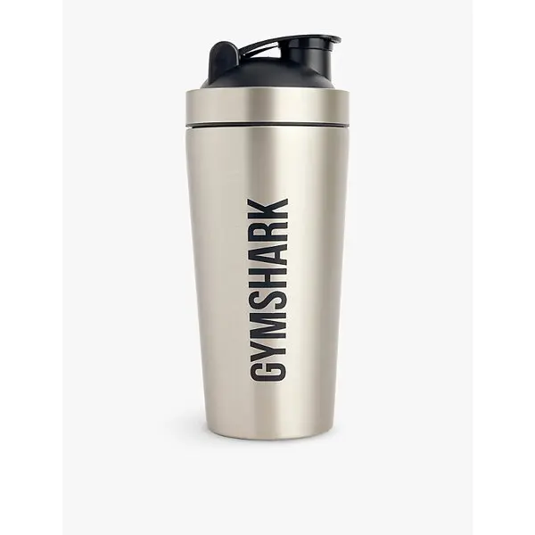 GYMSHARK Brand-print Stainless-steel Shaker Bottle - Steel Grey