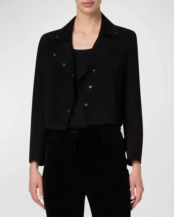 Akris Suede Leather Short Jacket In Black 55% Off Editorialist