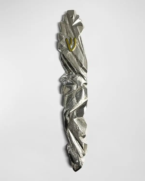 JOY STEMBER METAL ARTS STUDIO Carved Pewter Deco Mezuzah Joy Stember