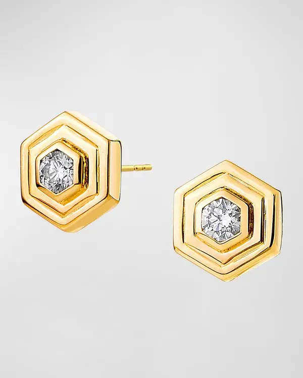SYNA JEWELS 18k Yellow Gold Geometrix Earrings