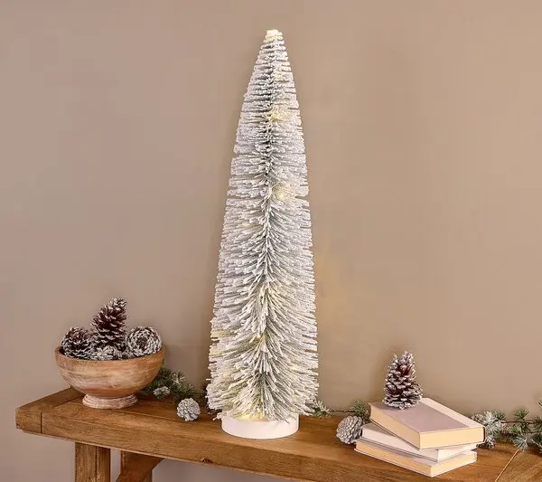 HOME REFLECTIONS 48 Led Flocked Bottlebrushtree