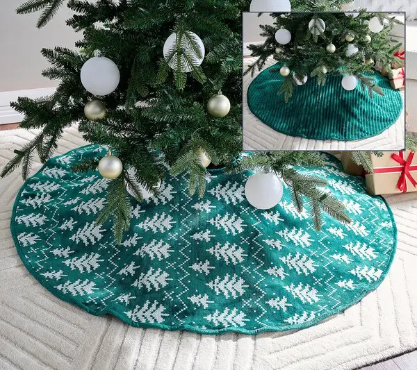 HOME REFLECTIONS Reversible Velvet Plush Tree Skirt
