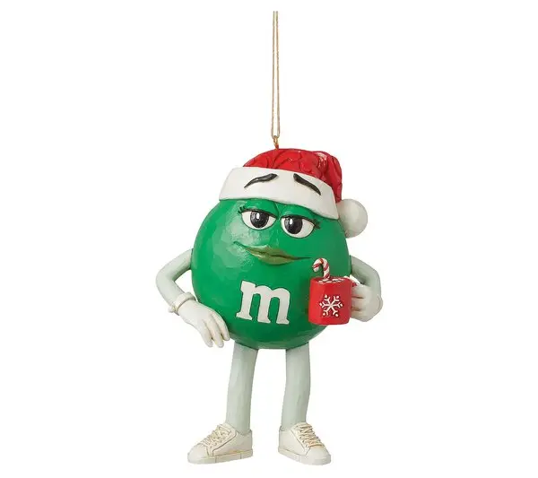 JIM SHORE M&m's M&m's Green Charact In Hat H Anging Ornament