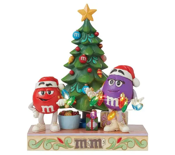 JIM SHORE M&m's M&m's Purple/red Character Tree