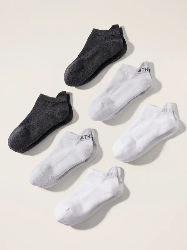 Athleta Everyday Ankle Socks 6-pack - Multi Combo Black/white