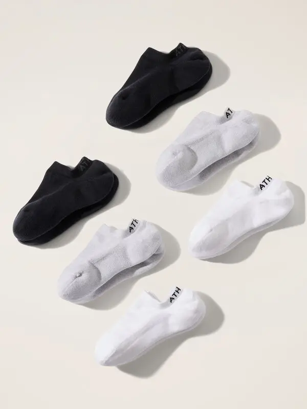 Athleta Everyday No Show Sock 6-pack - Multi Combo Black/white