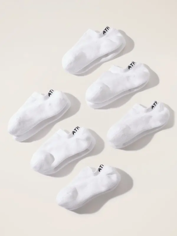 Athleta Everyday No Show Socks 6-pack - Mulit Bright White