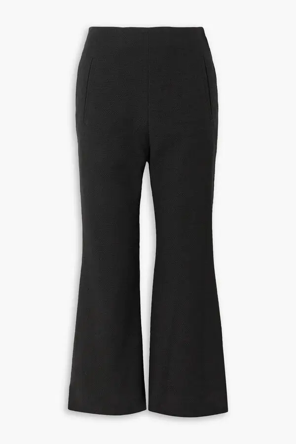 Lisa Marie Fernandez Cropped Bouclé Flared Pants - Black