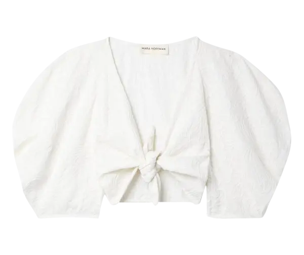 Mara Hoffman Navya Embroidered Cotton-voile Top