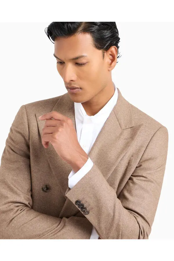 Giorgio Armani Royal Line Double-breasted Suit In Stretch Virgin Wool And Cashmere - Red